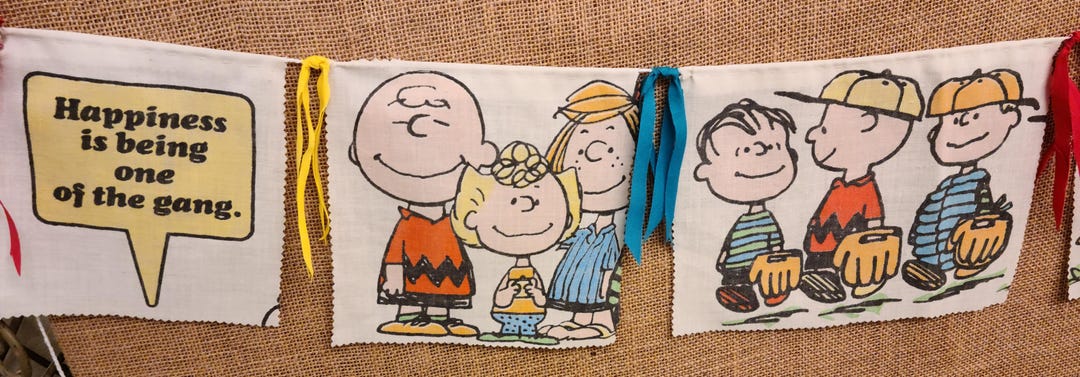 Lg. Peanuts Playtime, 5 Ft Banner, Charlie Brown, Linus, Lucy, Snoopy ...