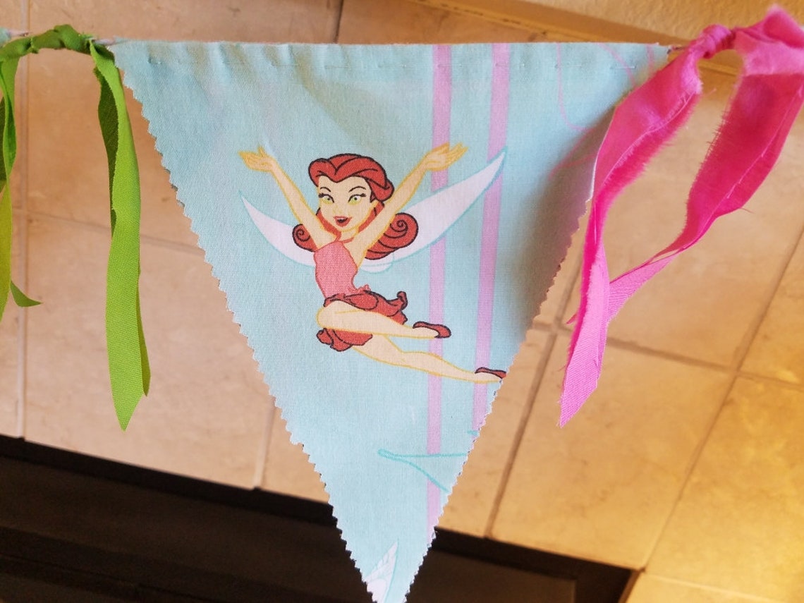 Tinker Bell Hada Tela Banner Blue Fairies's Room Decoración Niñas ...