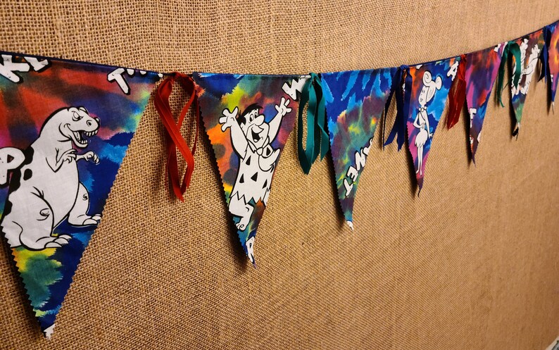 Flintstones 5 Ft. Fabric Banner, Fred Flintstone, Wilma, Barney, Dino ...