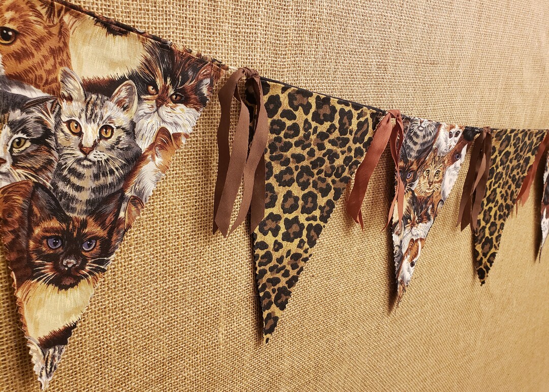 Kitty Cat 5 Ft. Banner, Cats Bunting, Cats With Tiger Print Flags, Cat ...