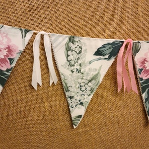 Peonie Roses With Lily Bells Banner, Floral Rose Peony Bunting, Floral ...