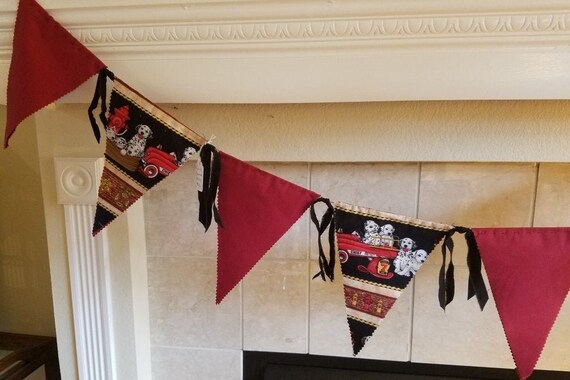 Dalmatians Fire Dog Fabric Banner Fire Engine Fire Chief | Etsy