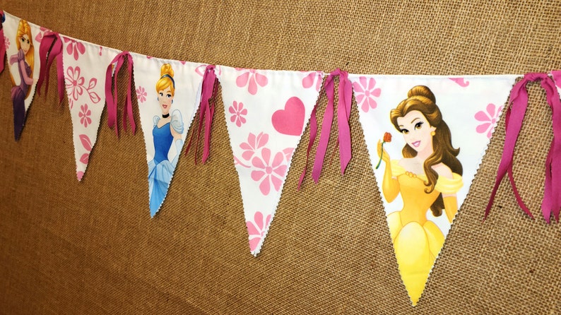 Disney Princesses Banner, Belle, Cinderella, Rapunzel Garland, 5 Ft ...