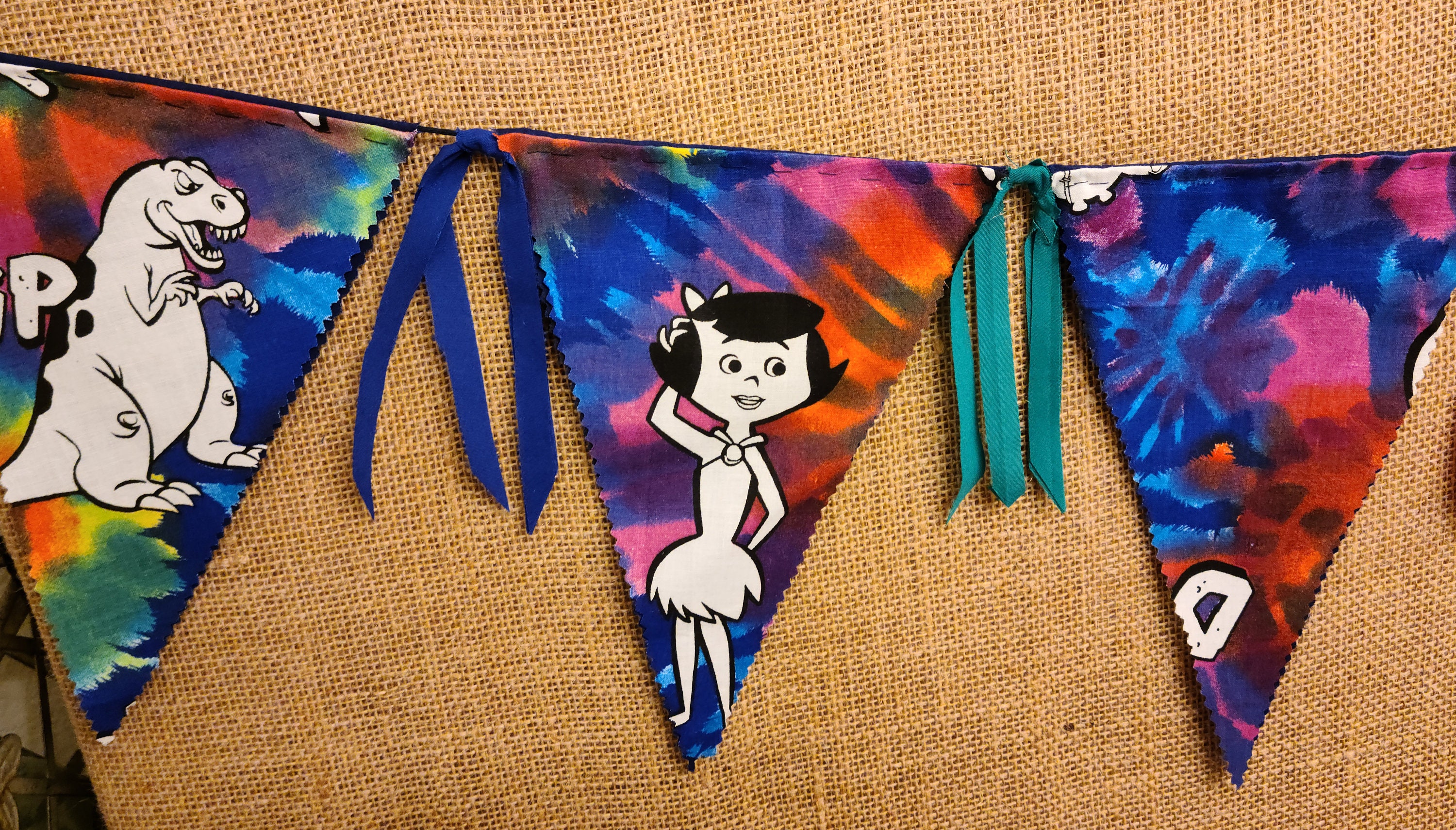 Betty & Barney Rubble 5 Ft. Banner, Flintstones Garland, Vintage TV ...