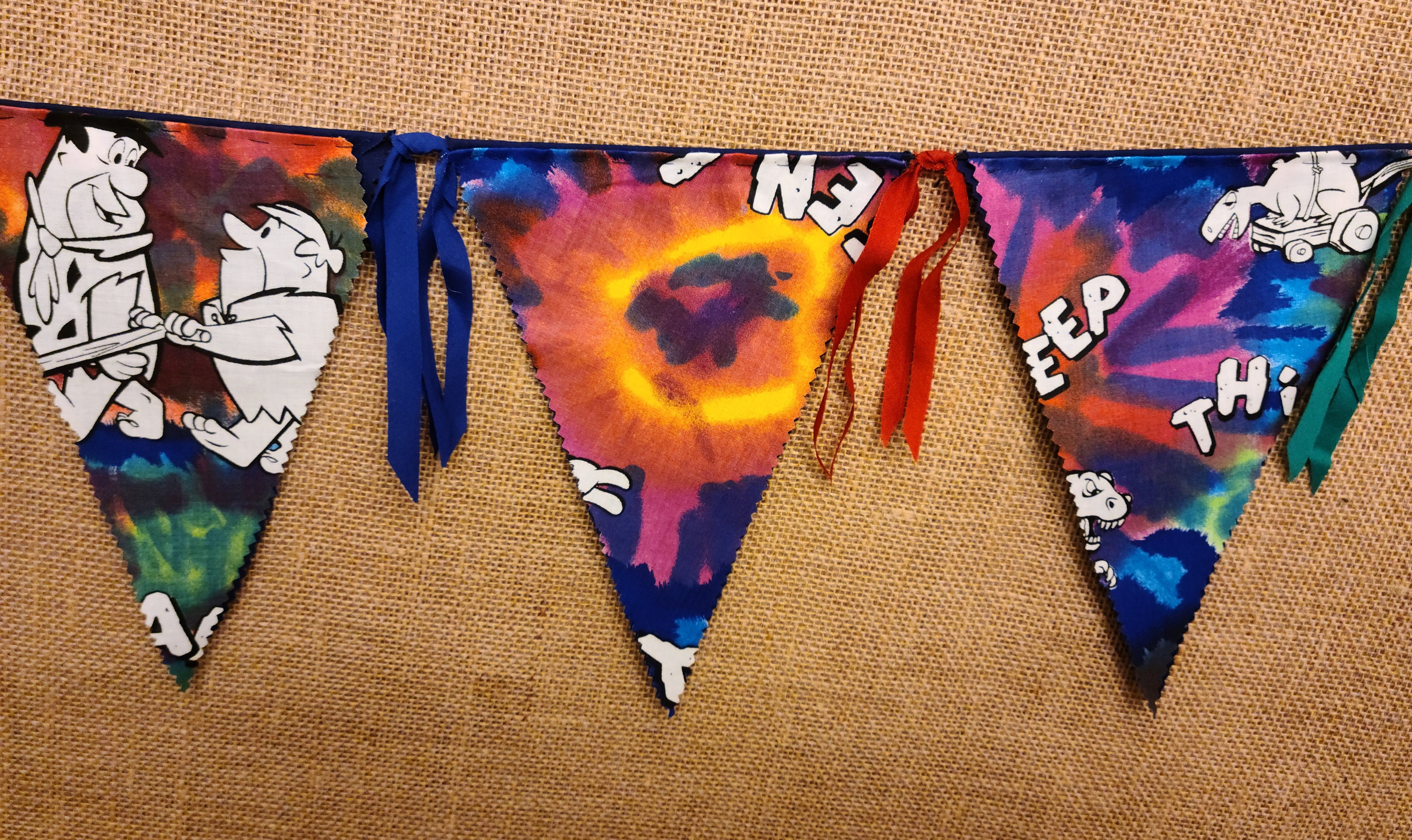 Flintstones 5 Ft. Fabric Banner, Fred Flintstone, Wilma, Barney, Dino ...