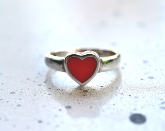 Red Heart Ring - Etsy