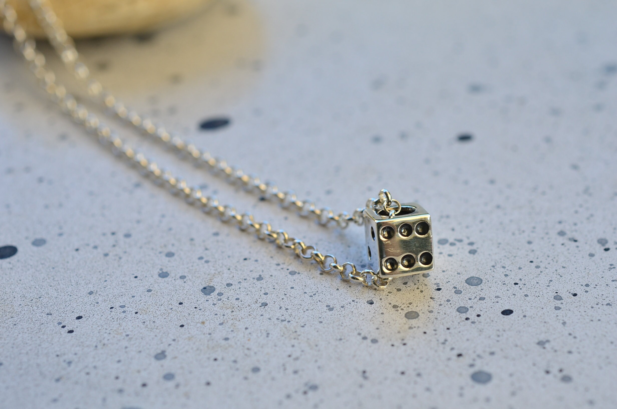 Sterling Silver Dice Charm & Rolo Chain Silver 925 Dice - Etsy UK