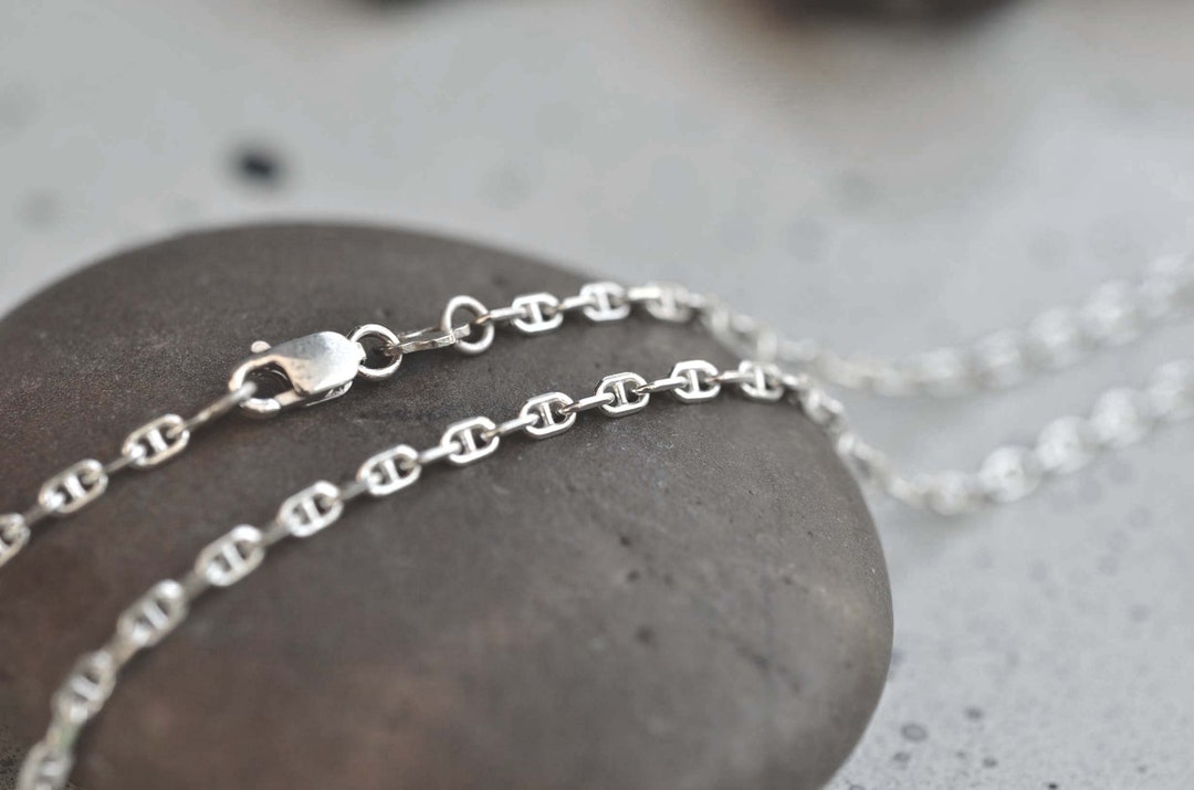 Mariner Chain Necklace Sterling Silver Mariner Chain Necklace, Anchor ...