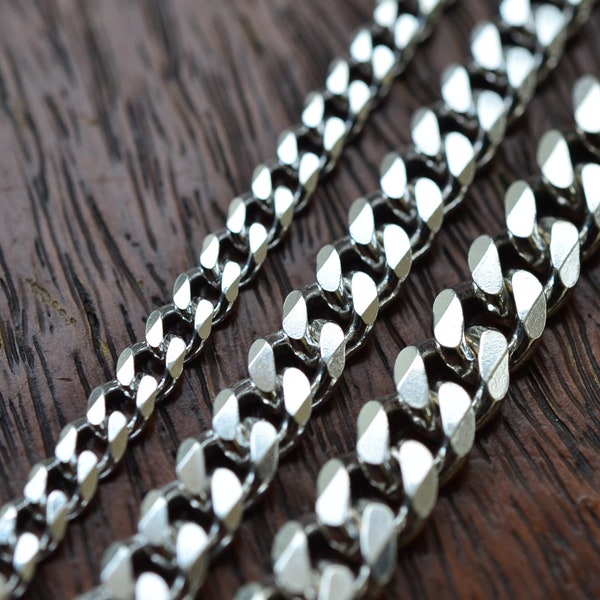 Silver Curb Chain - Etsy