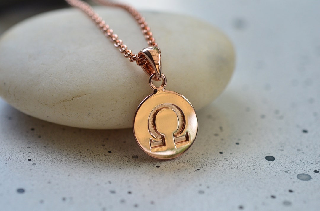 Omega Greek Symbol Pendant Necklace, Greek Omega Gold Charm Necklace ...