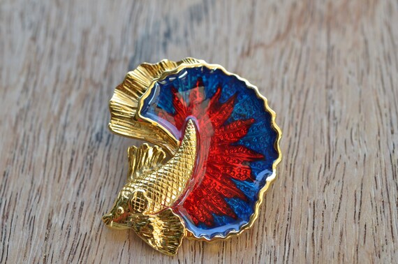 Betta Fish Necklace Rose Gold 18K Plating Betta Fish Brass - Etsy