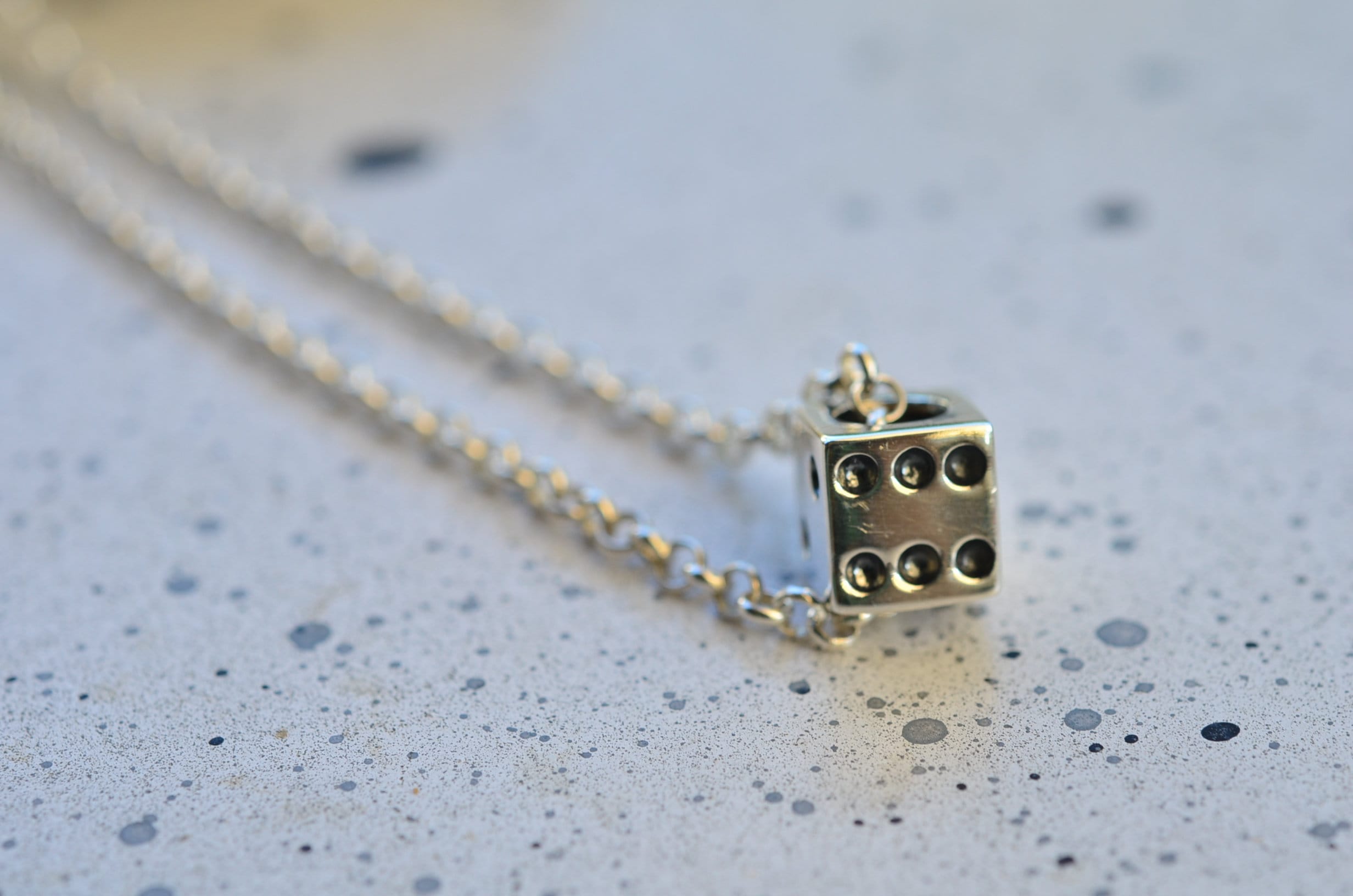 Sterling Silver Dice Charm & Rolo Chain Silver 925 Dice - Etsy UK