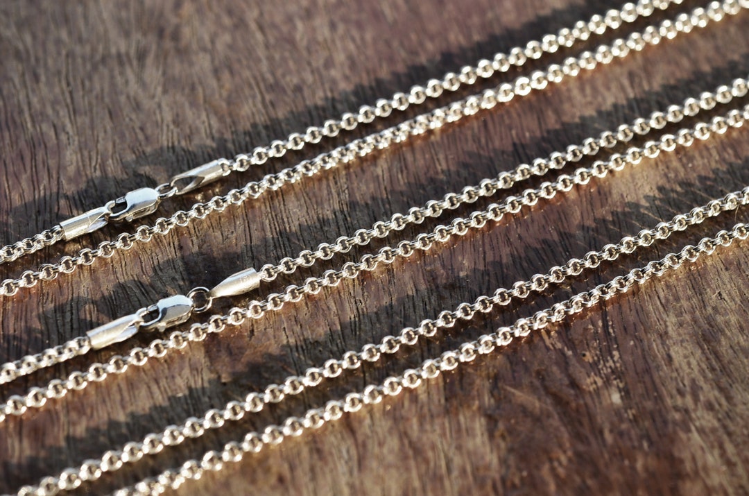 Silver Double Rolo Chain, Sterling Silver Rolo Chain 2.25mm, Gift for ...