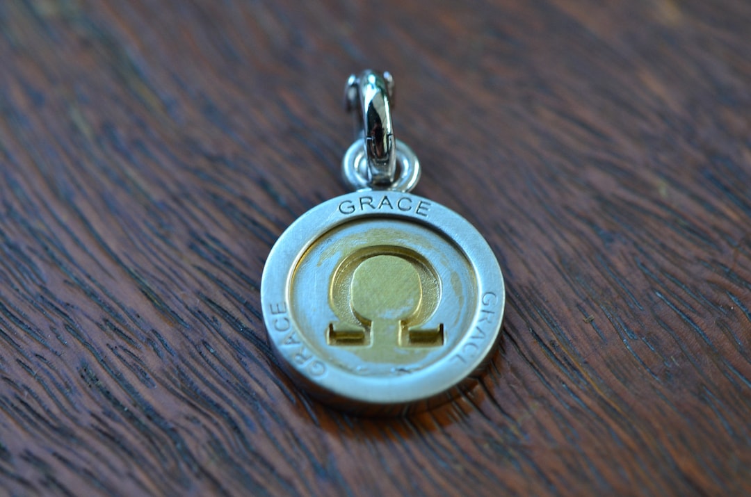 Two-tone Greek Omega Pendant: Sterling Silver & 18K Gold - Etsy