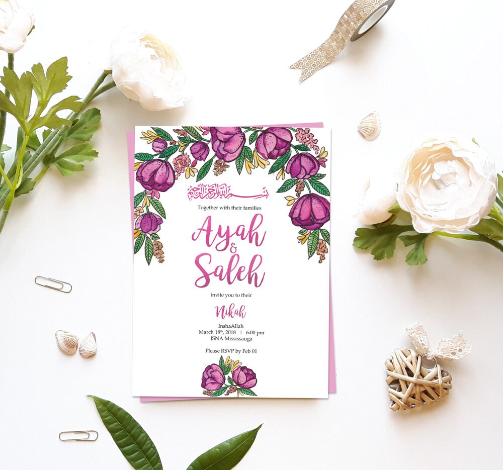 Wall Décor Muslim Wedding Invitation Nikah Walima Shadi Invite Digital ...