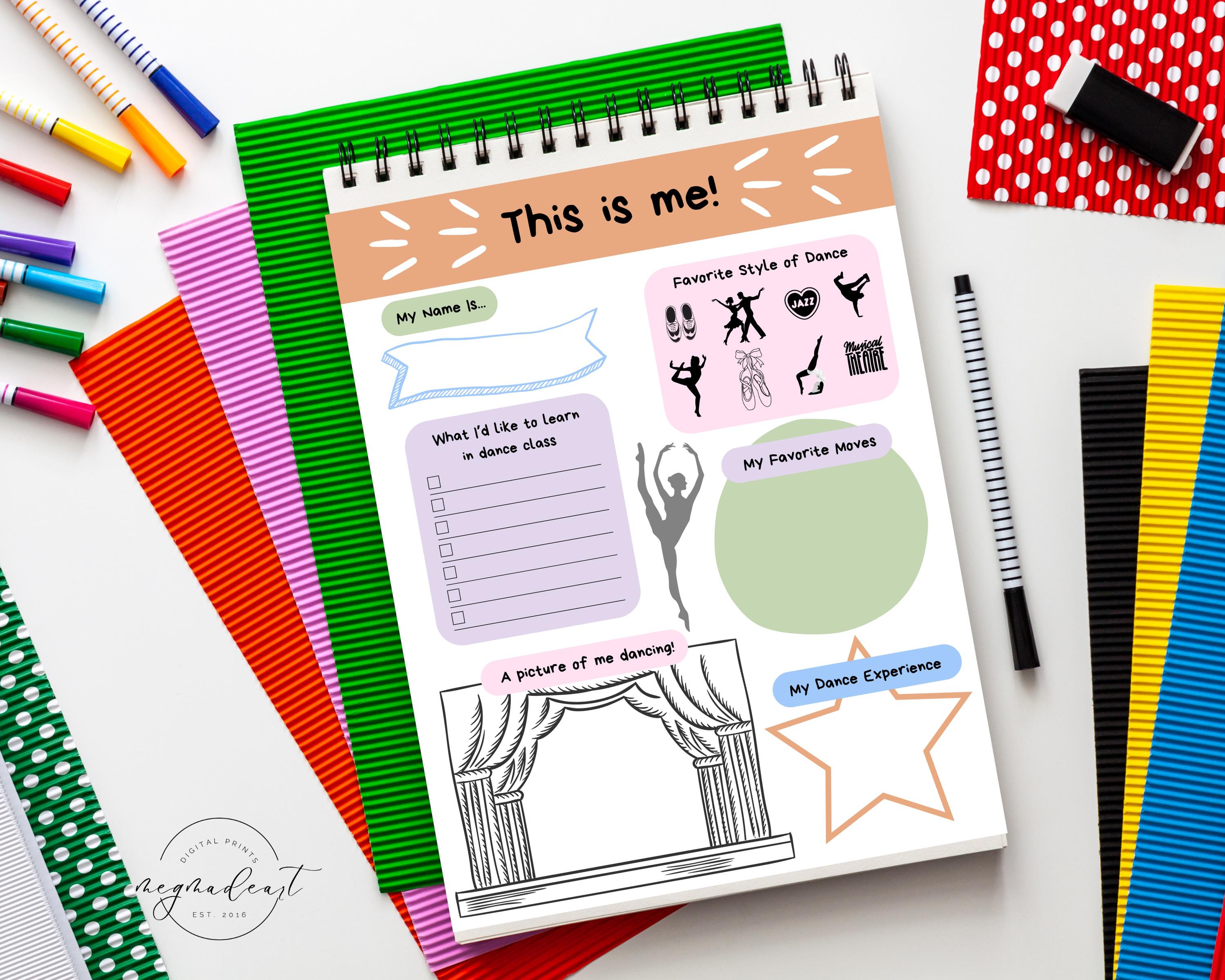Dancer Introduction Worksheet | Downloadable PDF | Digital Download ...