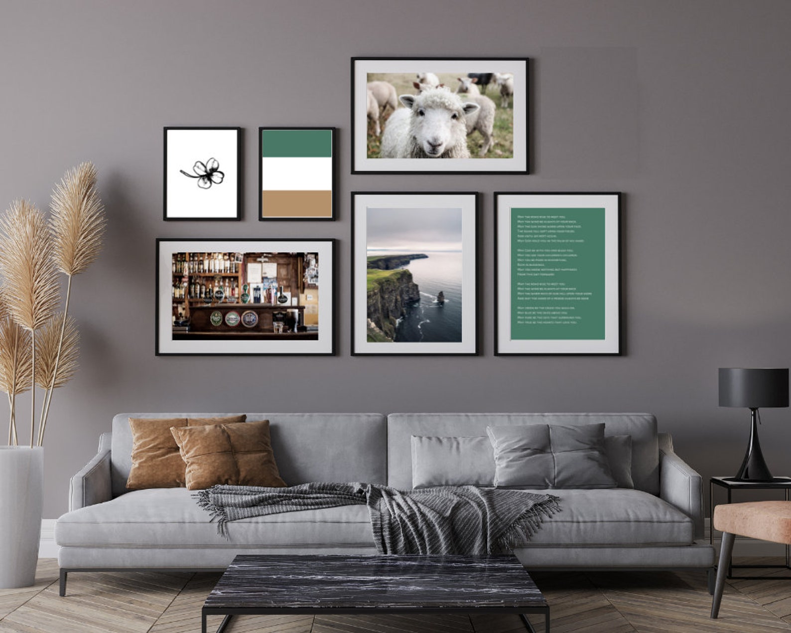 Irish Themed Wall Art Prints for a Gallery | Irish Sheep | Cliff's of ...