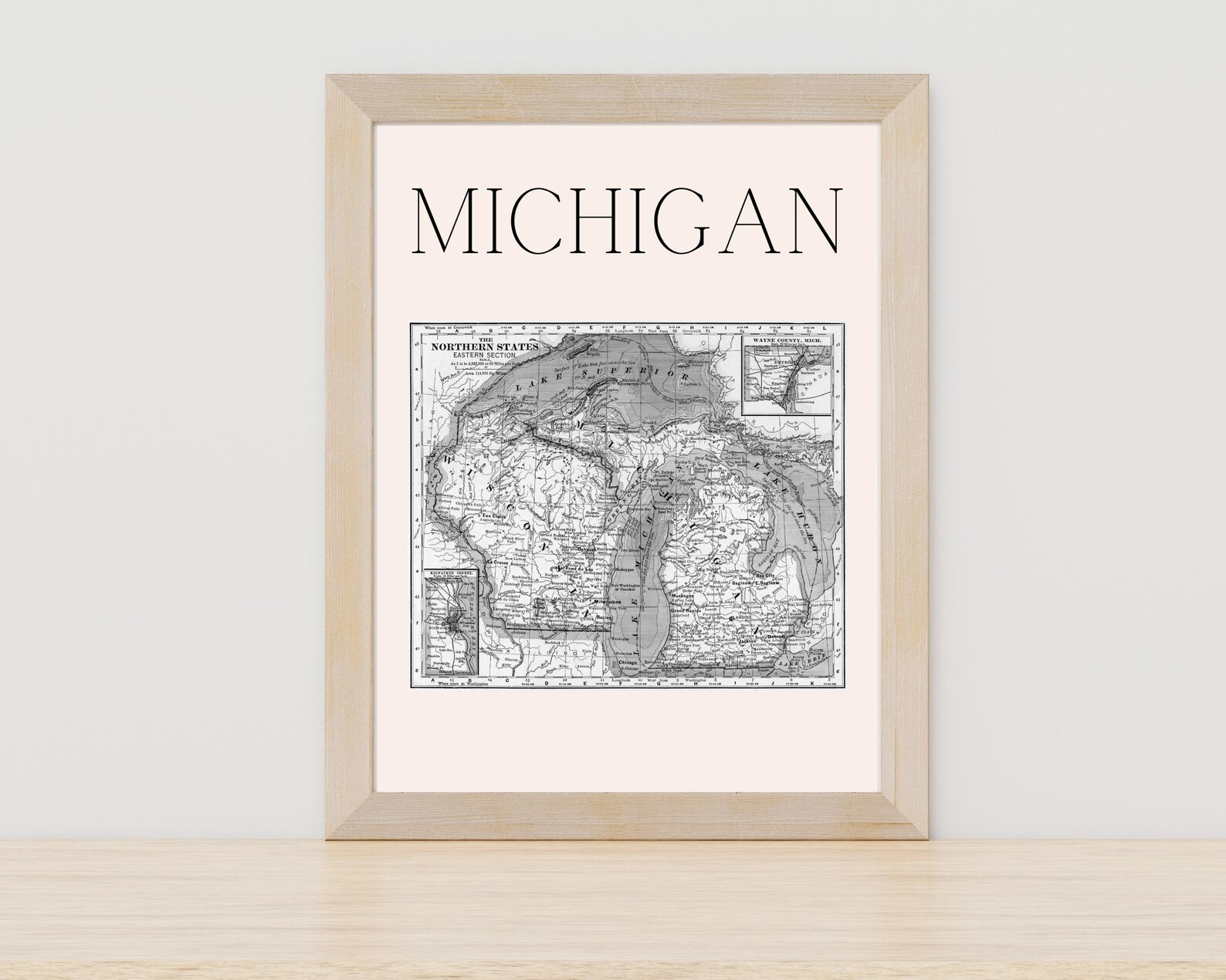Michigan Wall Art Print Set of 5 Downloadable | Michigan Gallery ...