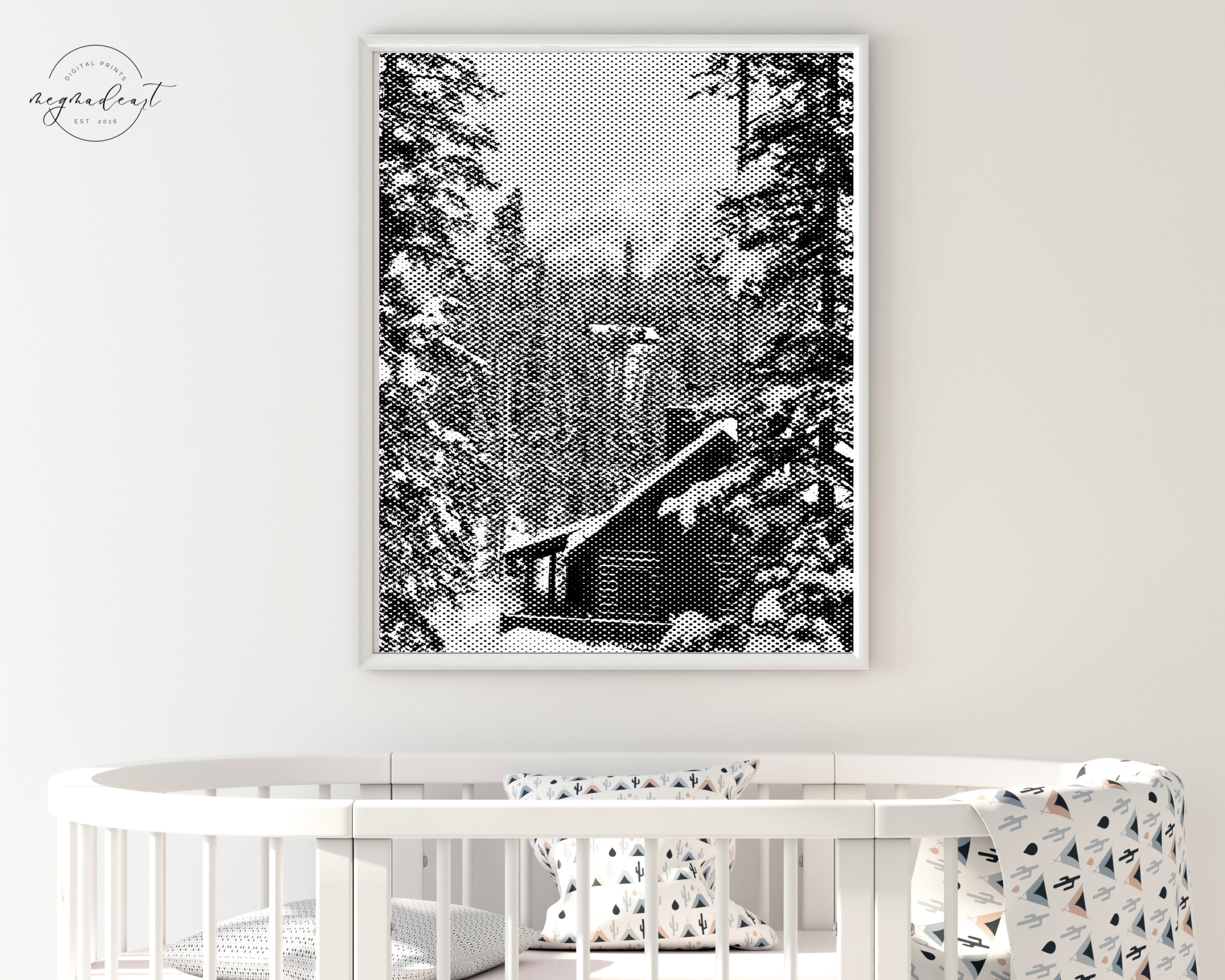 Winter Cabin Wall Art | Digital | Wall Decor | Downloadable Print ...