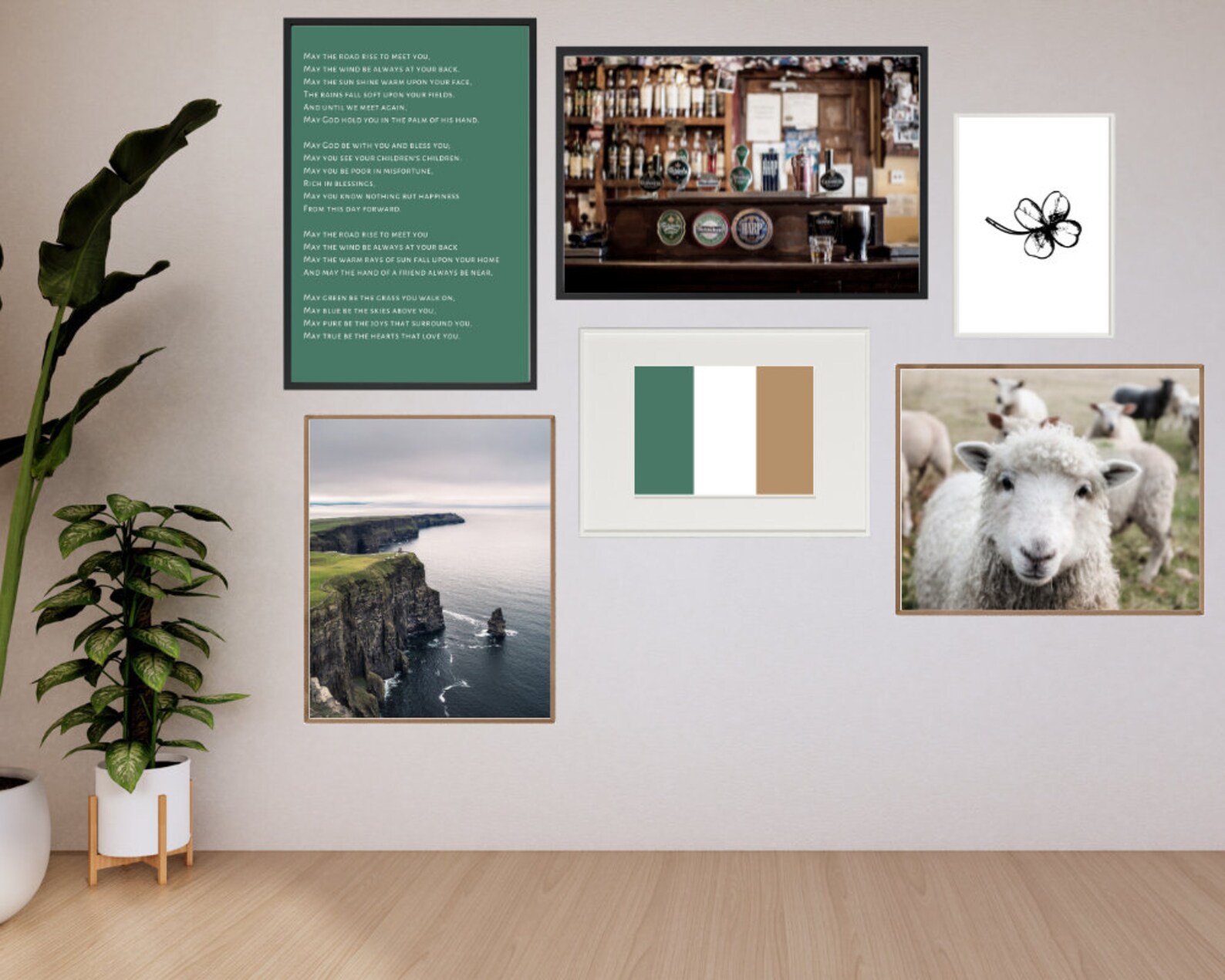 Irish Themed Wall Art Prints for a Gallery | Irish Sheep | Cliff's of ...