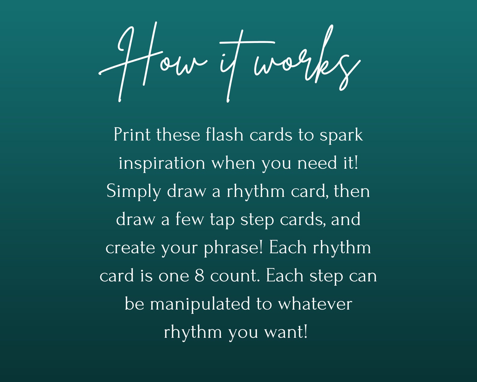 Tap Choreography Flash Cards PDF Download | Digital Download for Dance ...
