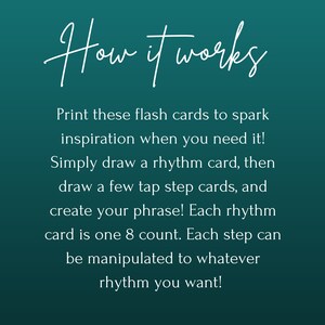 Tap Choreography Flash Cards PDF Download | Digital Download for Dance ...