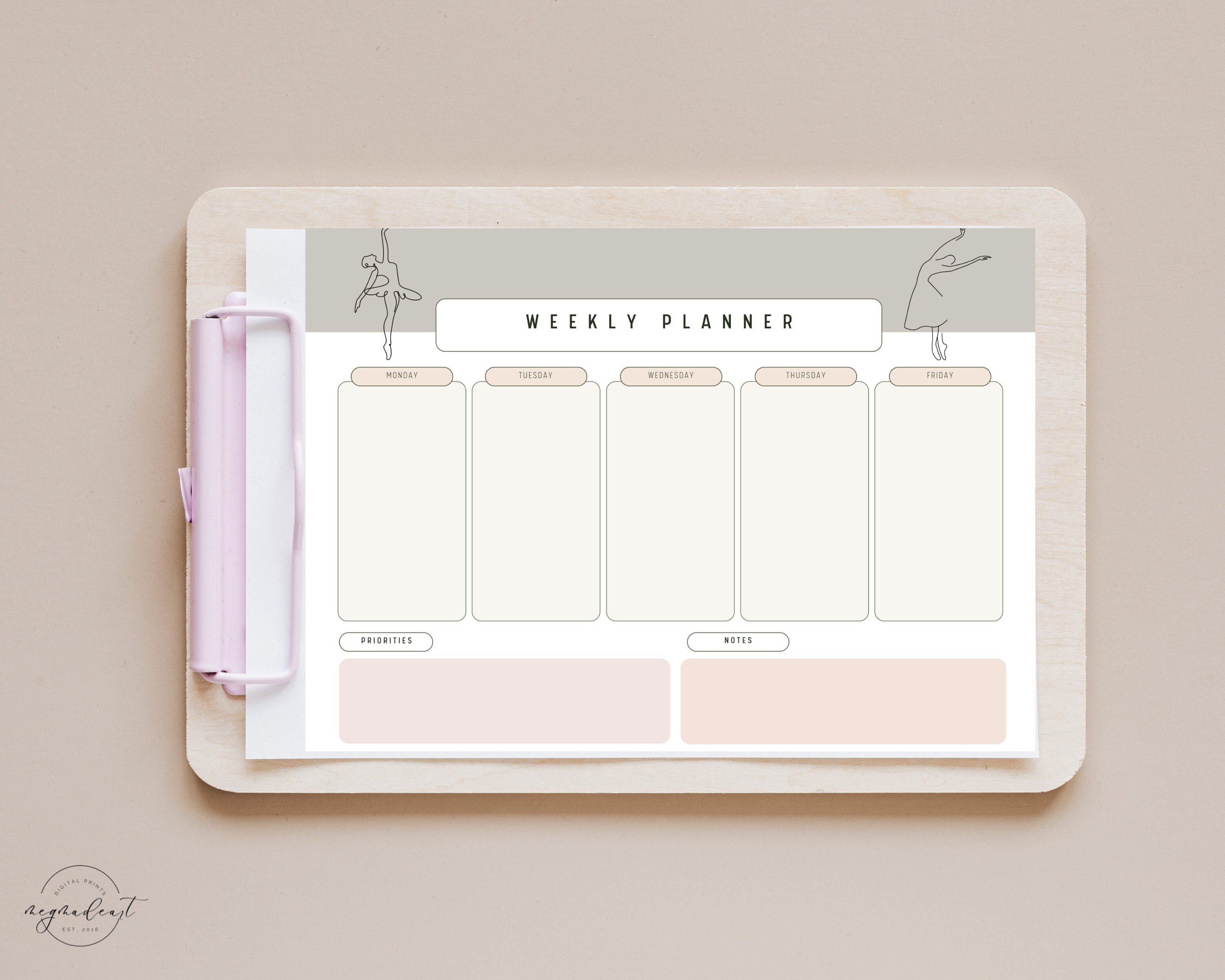Ballet Weekly Planner Downloadable PDF Digital Download - Etsy