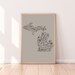 Floral Michigan Map Wall Art Digital Download Wall Decor Downloadable ...