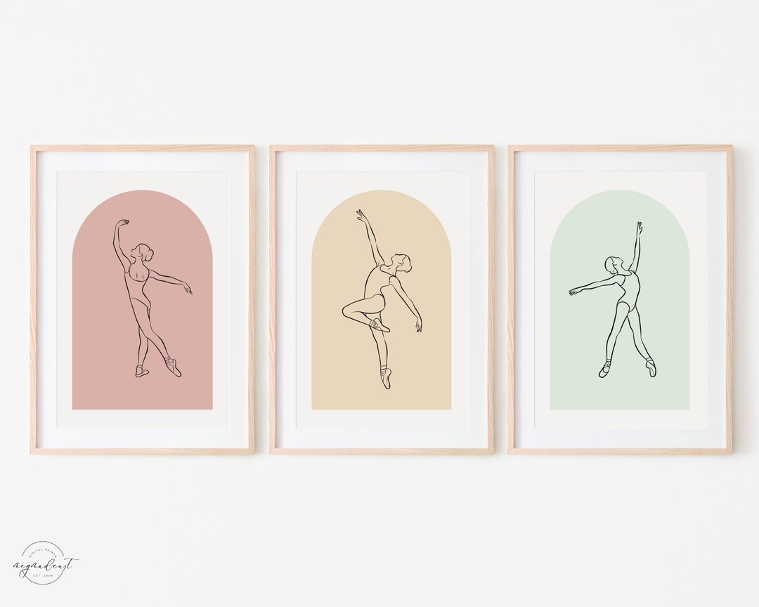 Boho Ballet Dancer Wall Art Prints | Ballerina Wall Art Printable ...