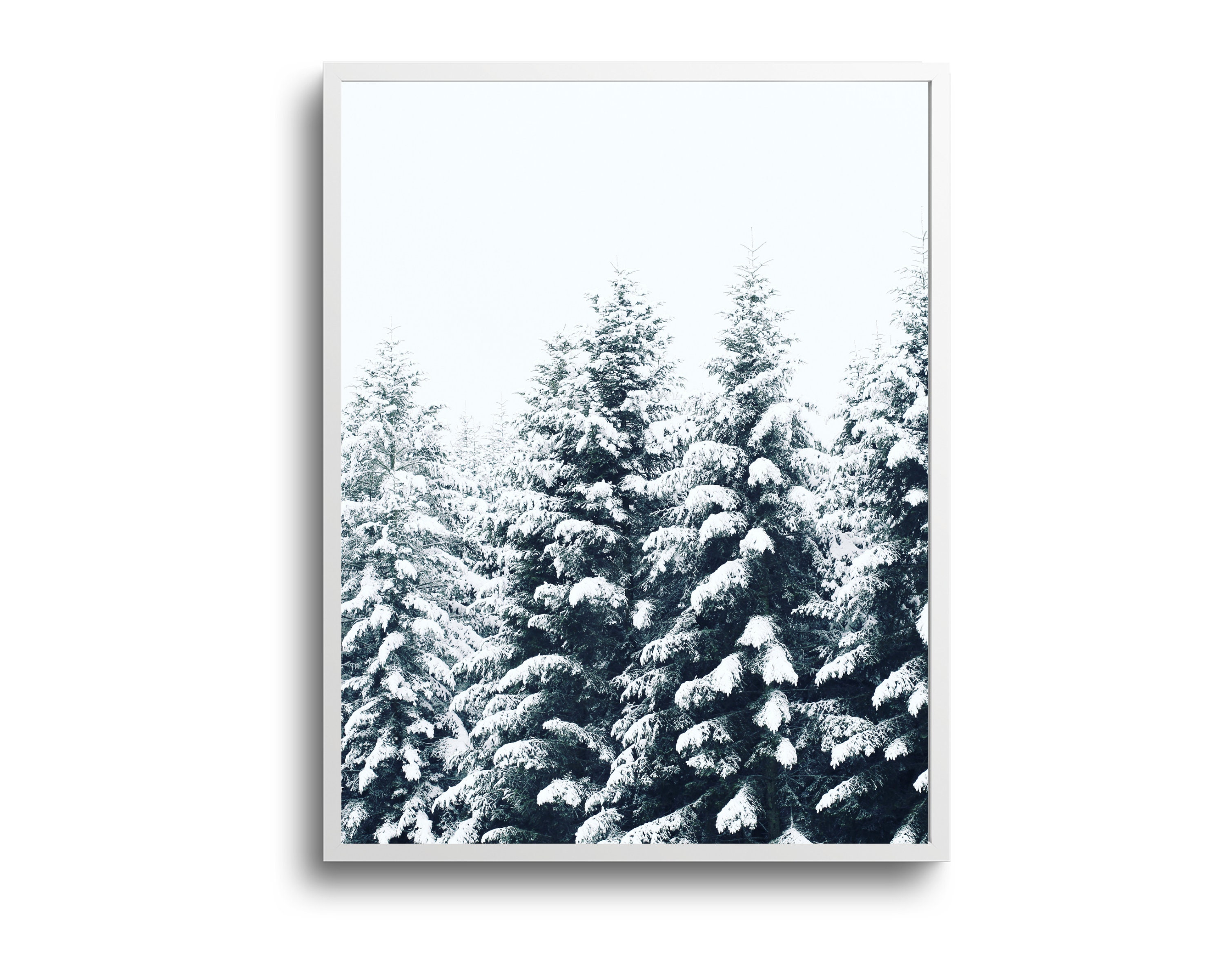 Winter Pine Trees Wall Art | Chalet Wall Decor Downloadable Print ...
