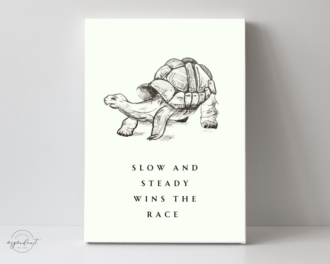 Slow and Steady Turtle Digital Print | Green Downloadable Wall Art ...