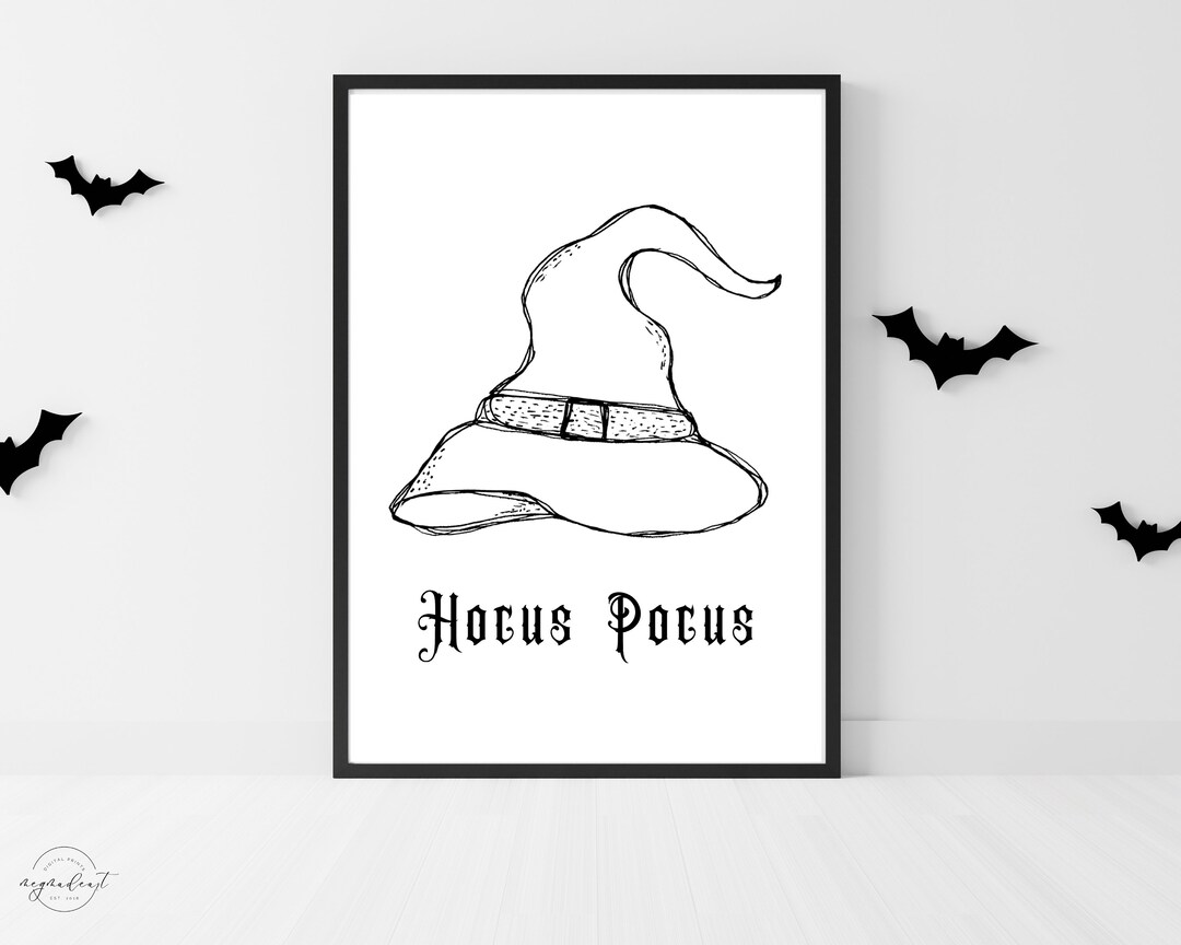 Halloween Hocus Pocus Wall Art Witches Hat Digital Print - Etsy
