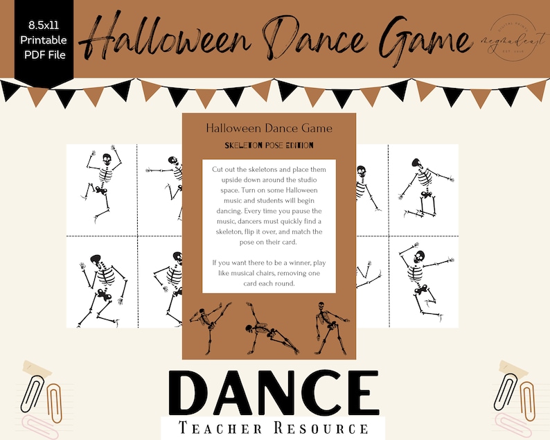 Halloween Dance Game Downloadable PDF | Digital Download | Dance ...