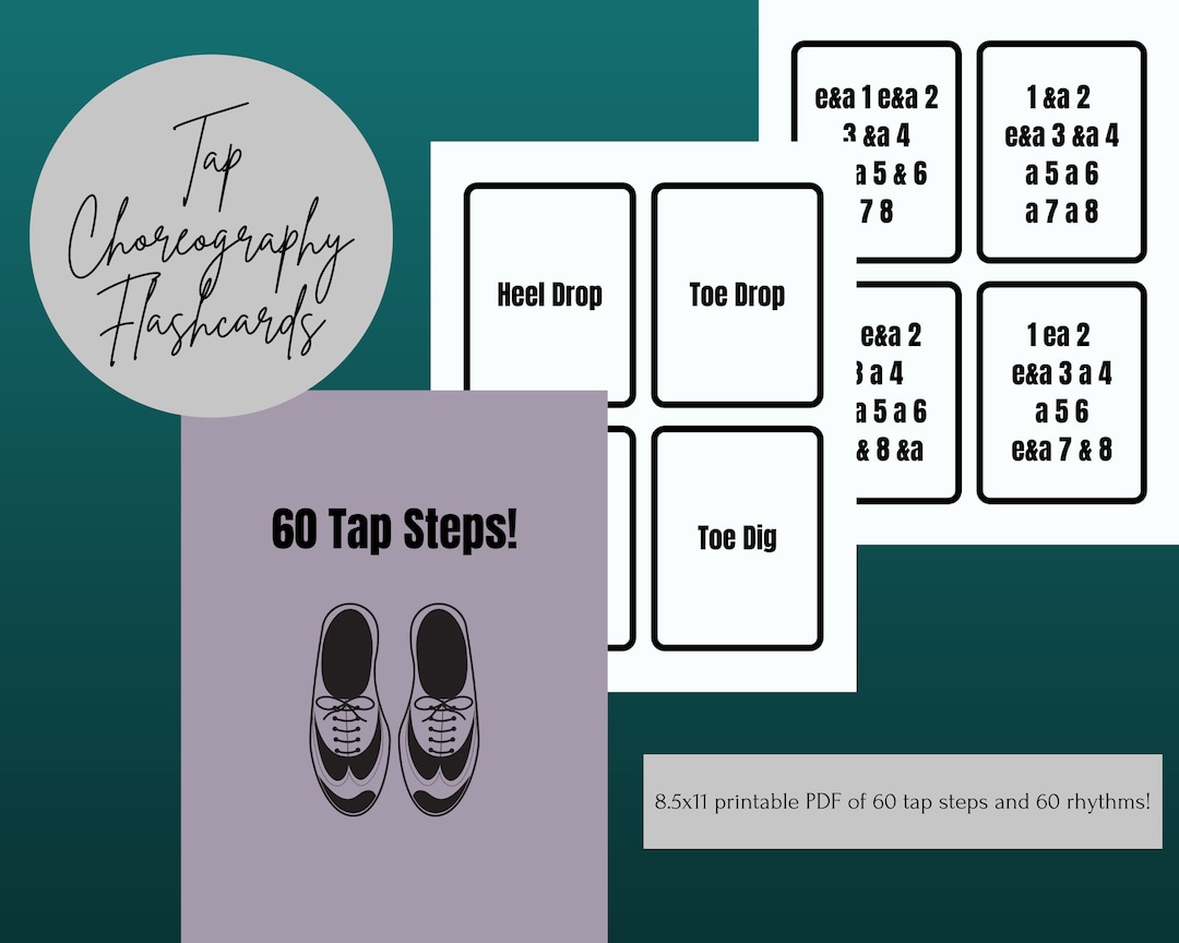 Tap Choreography Flash Cards PDF Download | Digital Download for Dance ...