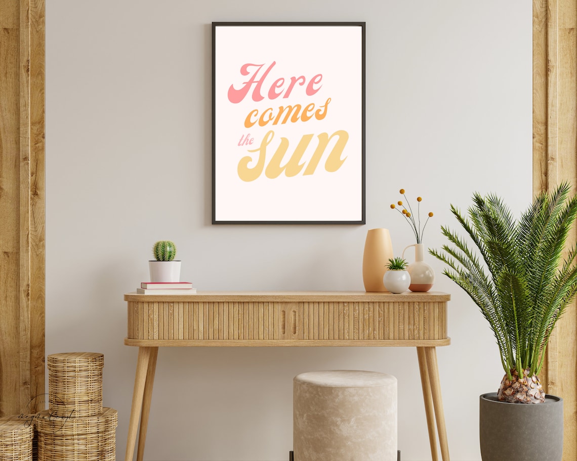 Here Comes the Sun Summer Wall Art Printable Word Art Print Digital ...
