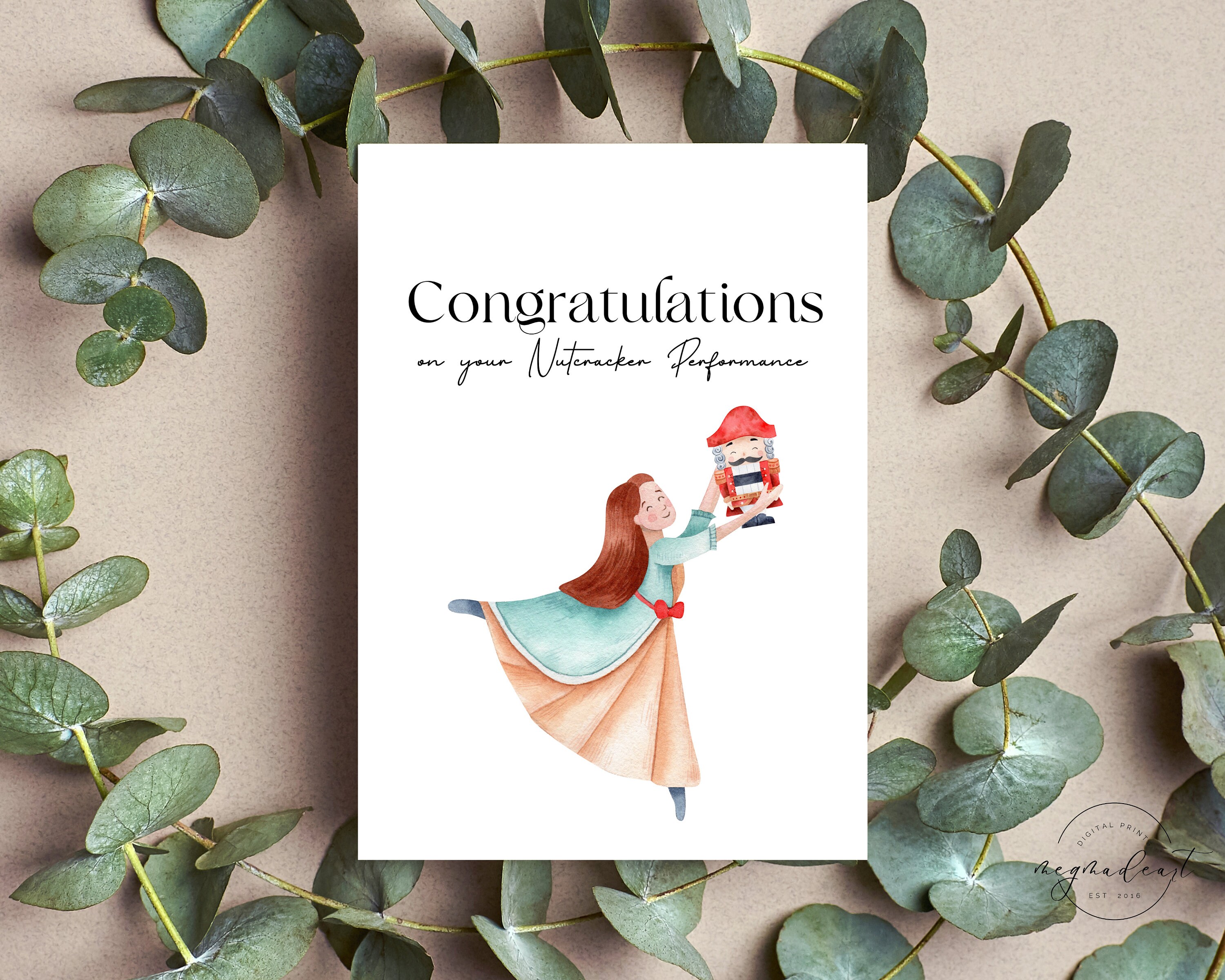 Printable Card for Nutcracker Performance | Instant Download ...