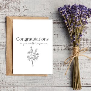 Printable Card for Dance Recital | Instant Download | Congratulations ...