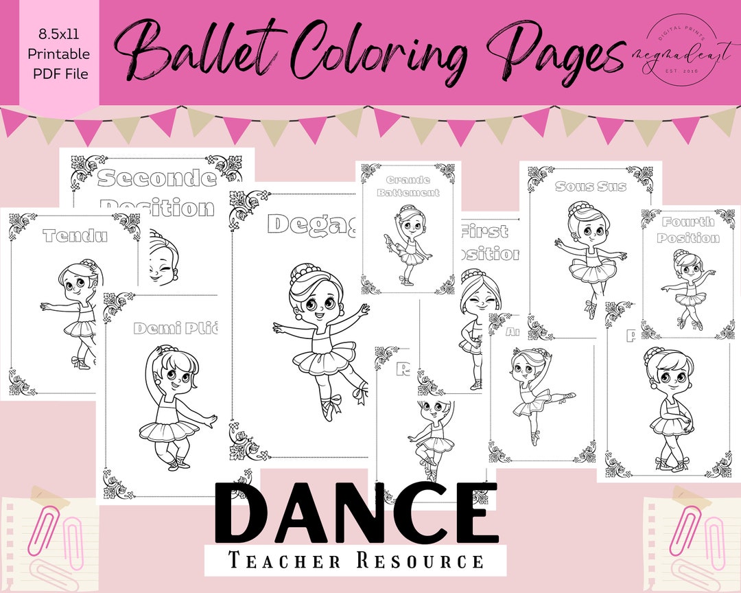 Ballet Coloring Pages Downloadable PDF | Digital Download | Dance ...