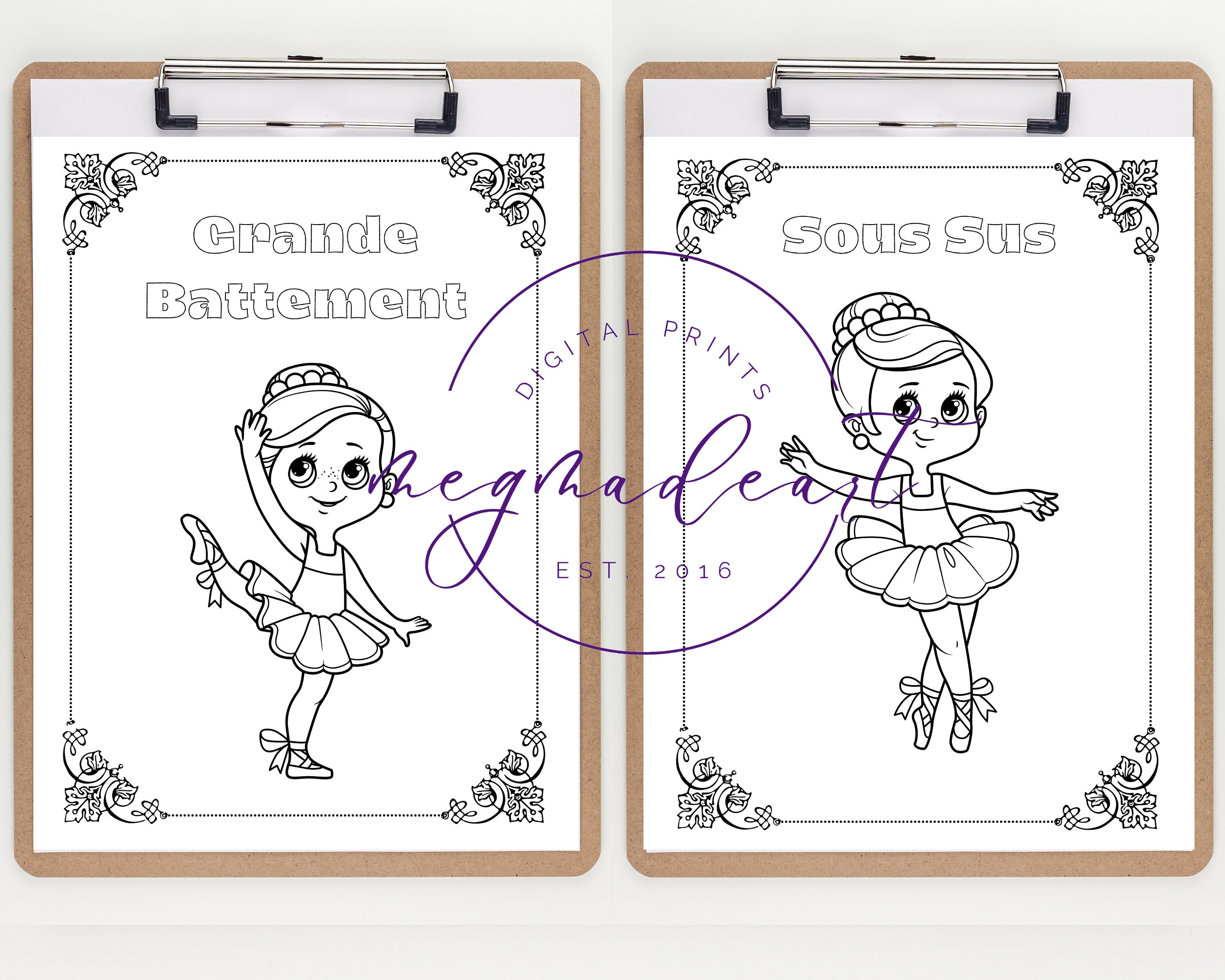Ballet Coloring Pages Downloadable PDF | Digital Download | Dance ...