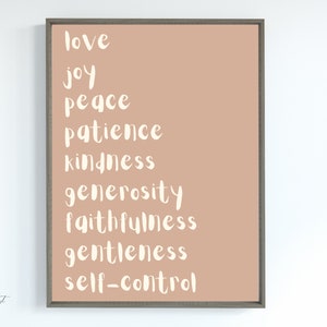 Fruits of the Spirit Bohemian Nursery Wall Print | Christian Wall Decor ...