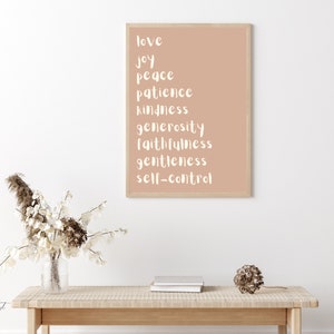 Fruits of the Spirit Bohemian Nursery Wall Print | Christian Wall Decor ...