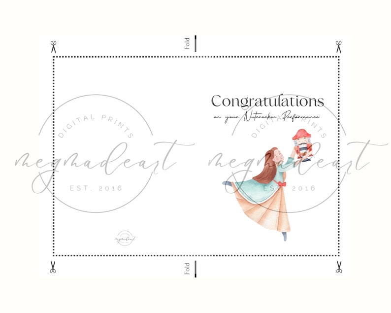 Printable Card for Nutcracker Performance | Instant Download ...