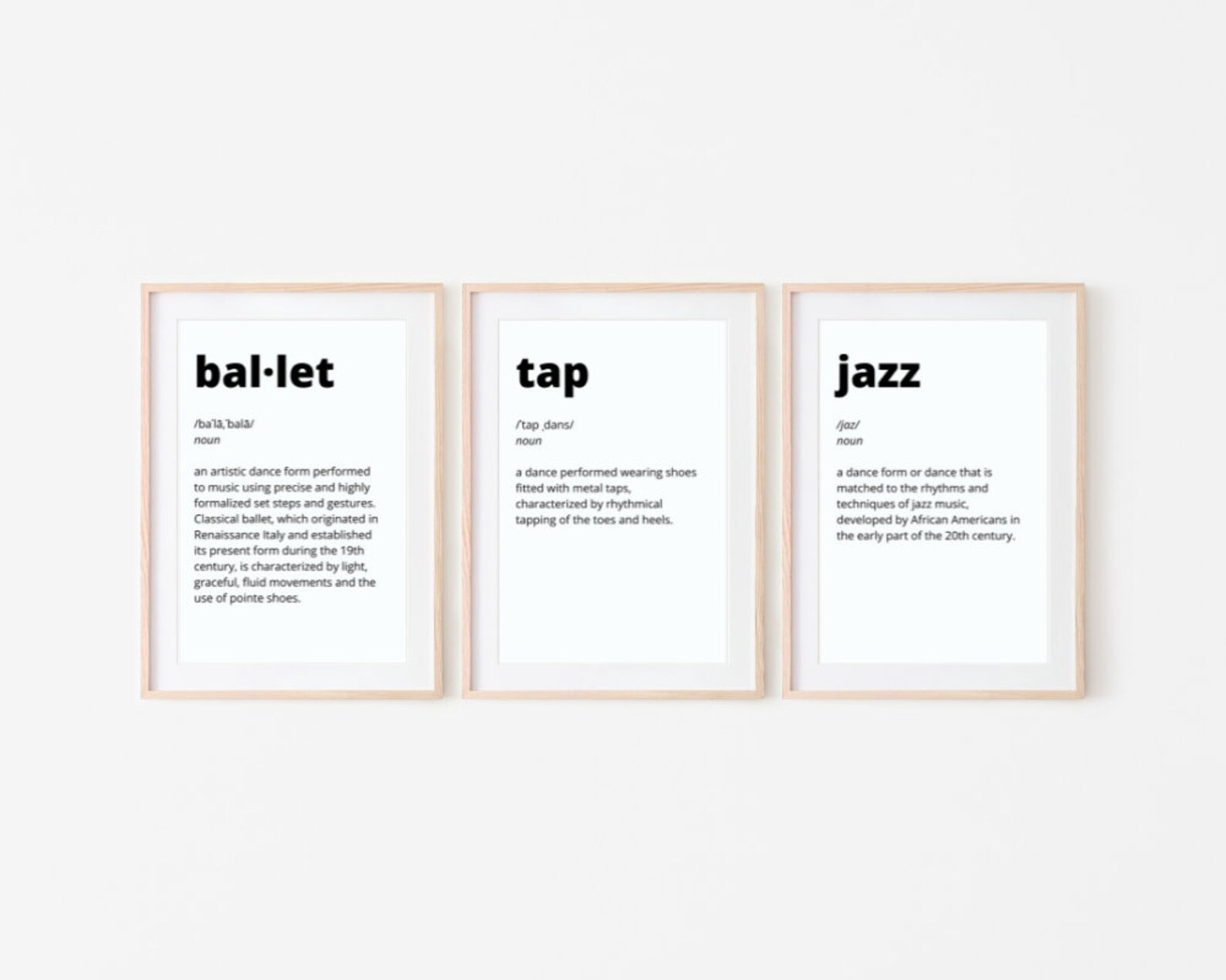 Dance Definition Wall Art Studio Decor Downloadable Print | Etsy