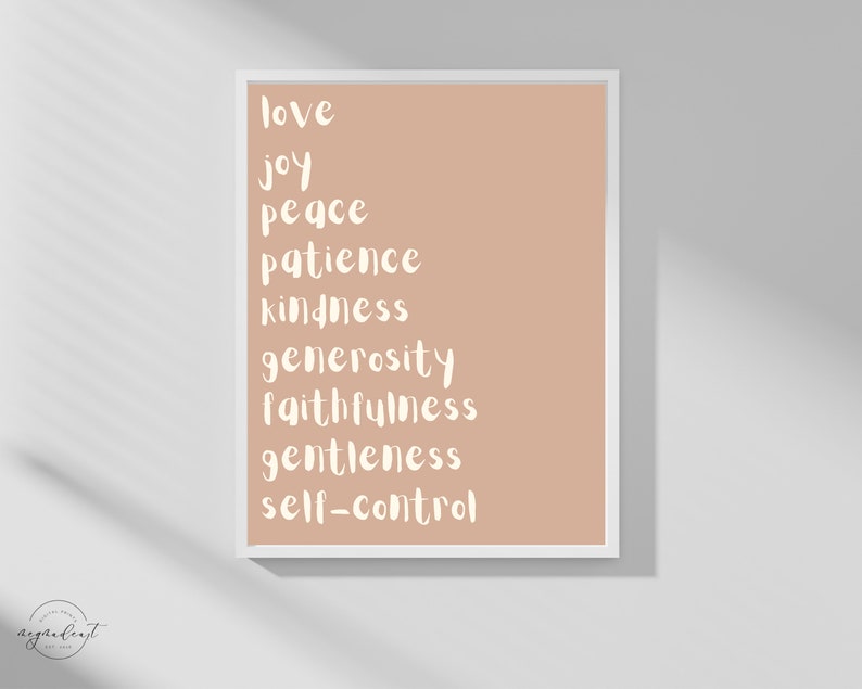 Fruits of the Spirit Bohemian Nursery Wall Print Christian Wall Decor ...