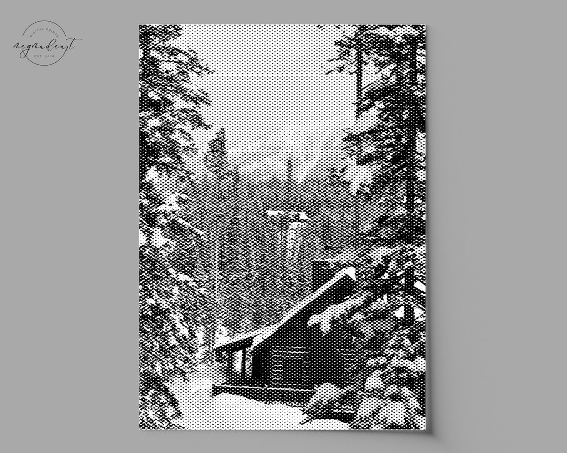Winter Cabin Wall Art | Digital | Wall Decor | Downloadable Print ...