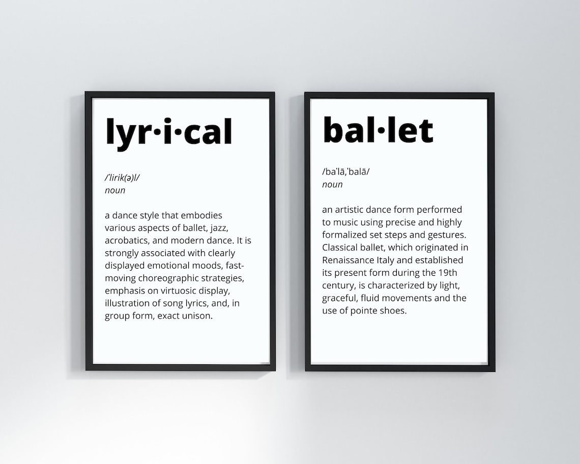 Dance Definition Wall Art Studio Decor Downloadable Print - Etsy