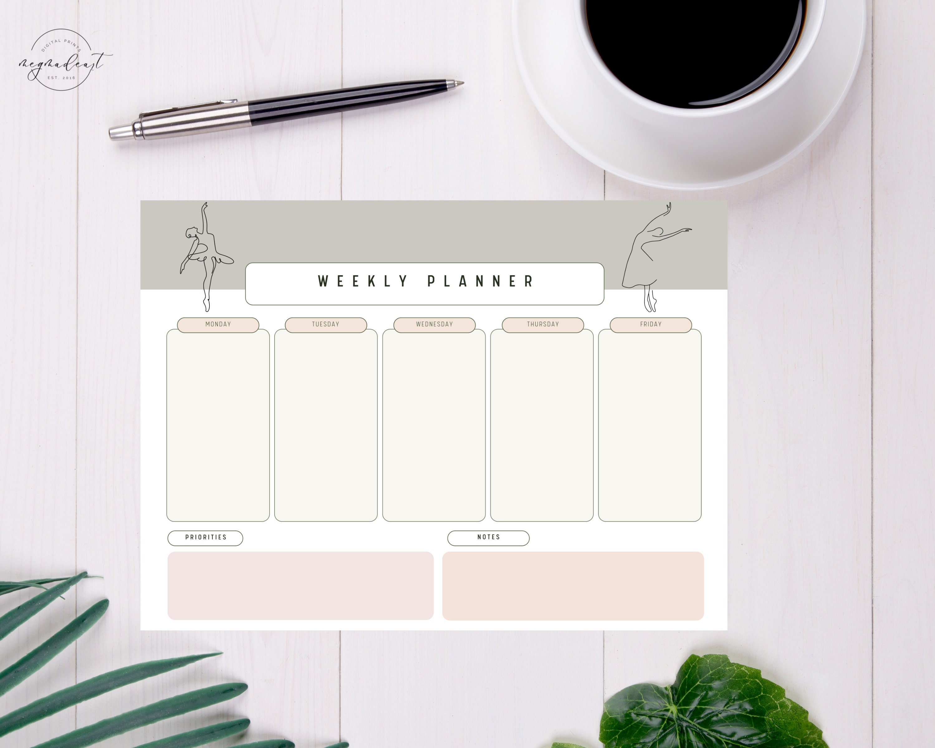 Ballet Weekly Planner Downloadable PDF Digital Download - Etsy