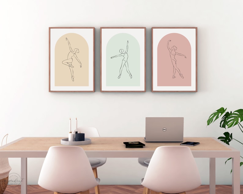 Boho Ballet Dancer Wall Art Prints | Ballerina Wall Art Printable ...