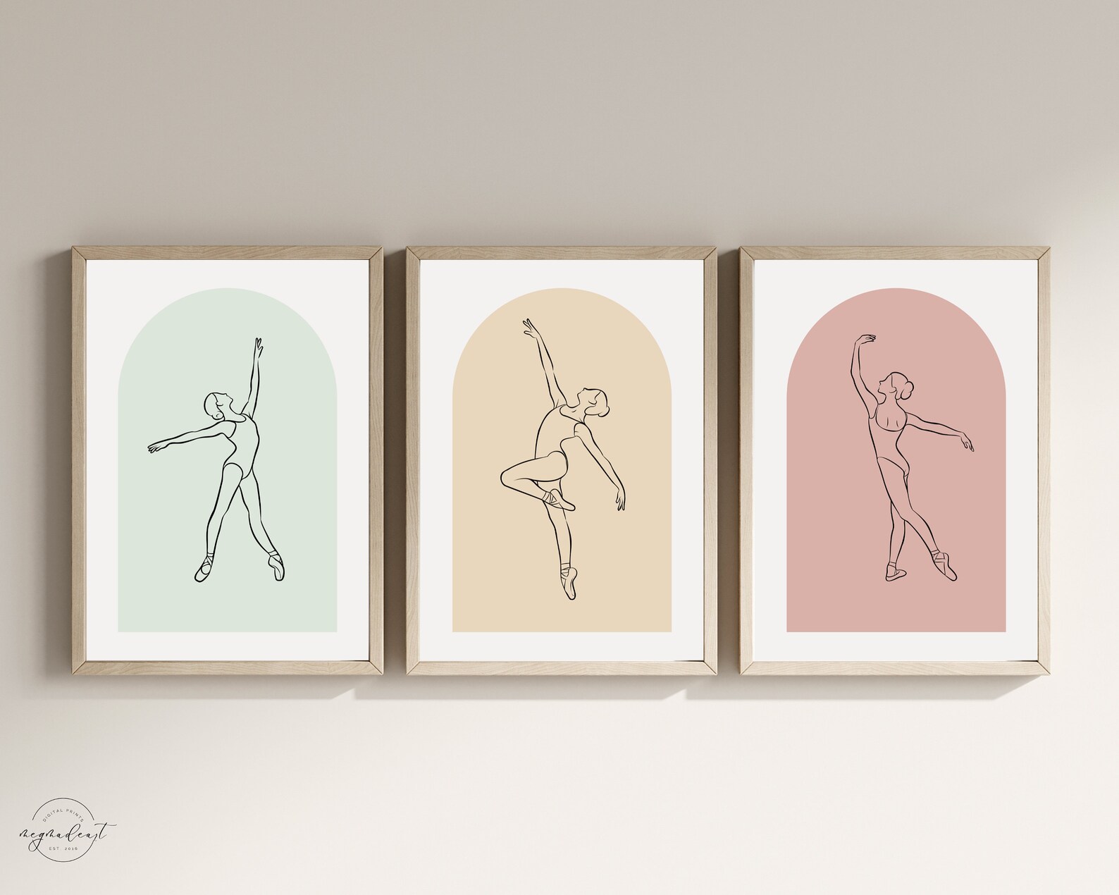 Boho Ballet Dancer Wall Art Prints | Ballerina Wall Art Printable ...