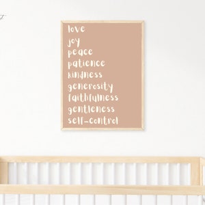 Fruits of the Spirit Bohemian Nursery Wall Print | Christian Wall Decor ...